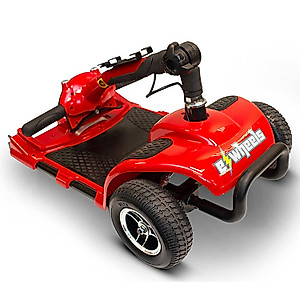 Deluxe Scooters Portable Scooter: 300 Lb Capacity, Long-Distance Mobility Scooter, Comfort Seating, LED Illumination - 10 Mile Range (Red)