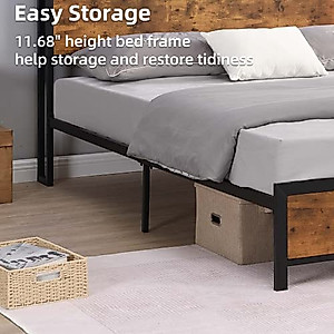 Olela Full Size Bed Frame,Metal LED Platform Bed Frame with LED Lights Headboard and Strong Slats Support,Noise-Free,No Box Spring Needed (Full)