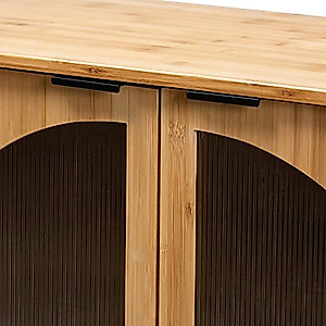 Baxton Studio Naresh End Table, 2-Shelf, Natural Brown