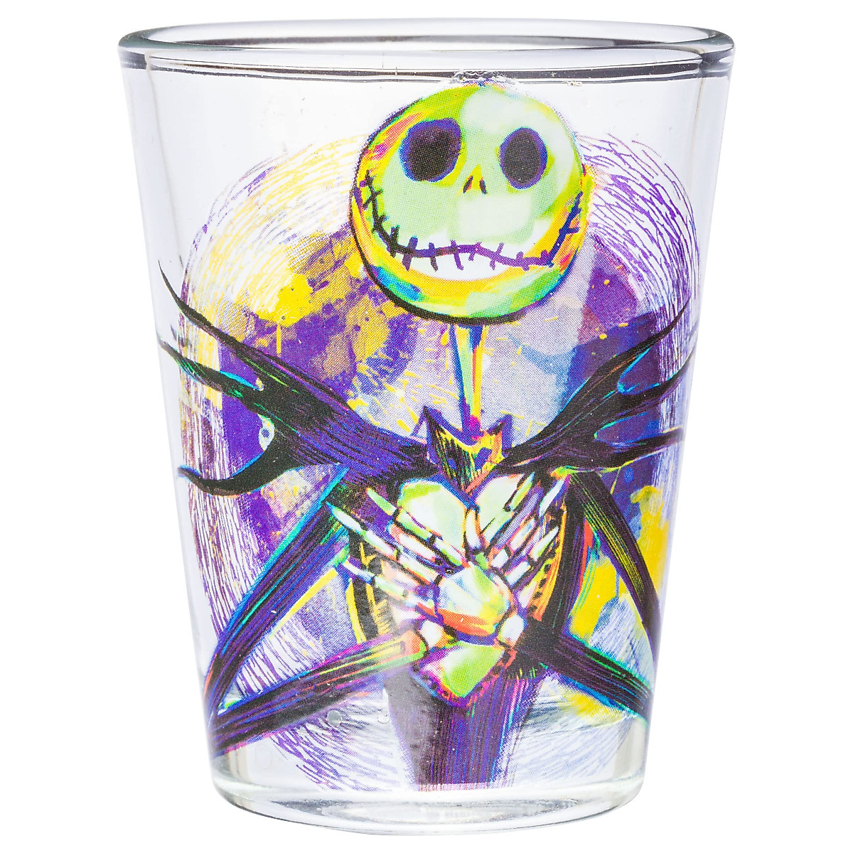 Silver Buffalo Disney Nightmare Before Christmas Splatter Characters 4pc Mini Glass Set, 1.5 Ounces