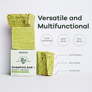 ESTEPETA | Shampoo Bar | Natural Hair and Skin Wash | All-in-one Cleanser | Wild Pistachio | 100% Vegan | 5.29oz