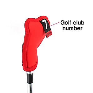 AIMSHARK Palette Golf Iron Covers / 9pcs Set/Golf Head Covers/Golf Club Covers (Bright-Yellow)