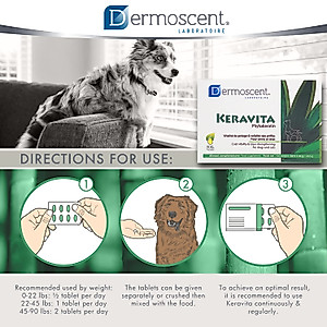 Dermoscent Keravita® Dog & Cat Skin and Coat Food Supplement - Natural Vitamin Pills for Hair Loss or Brittle Claws - 30 Tablets