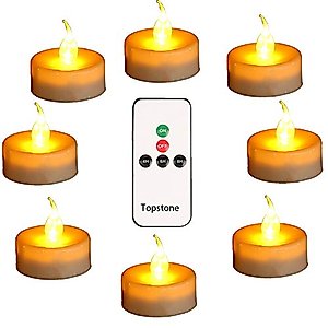 Topstone Led Candles with Remote and Timer,Warm Yellow Flameless Candles,Big Capacity Battery Operated Tea Light,Best for Wedding and Festival Decoration,Pack of 12