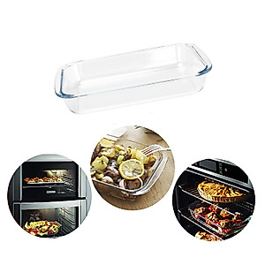 FOYO Basics Tempered Glass Baking Dish, 1.6 Quart Clear Oblong Dish Set, Casserole Dish Cooking Oven Bake