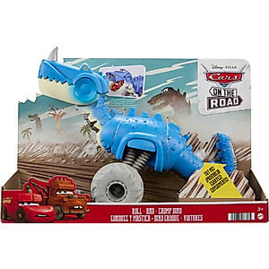 Mattel Disney and Pixar Cars On the Road Dinosaur Toy Vehicle that Eats Cars, Roll-and-Chomp with Tail Steering, 17-inch