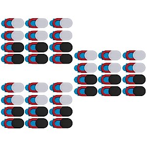 SOLUSTRE 36 Pcs Camera Cover Camera Privacy Protector Camera Privacy Cover Webcam Shield Webcam Slide Blocker Webcam Cover Slide Phone Webcam Cover Webcam Covers Metal White Abs Cover Plate