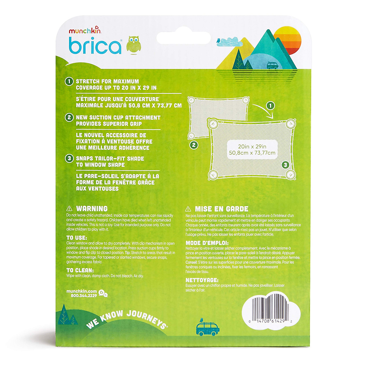 Munchkin® Brica® Stretch to Fit™ Car Window Sun Shade, Helps Block UVA/UVB Rays