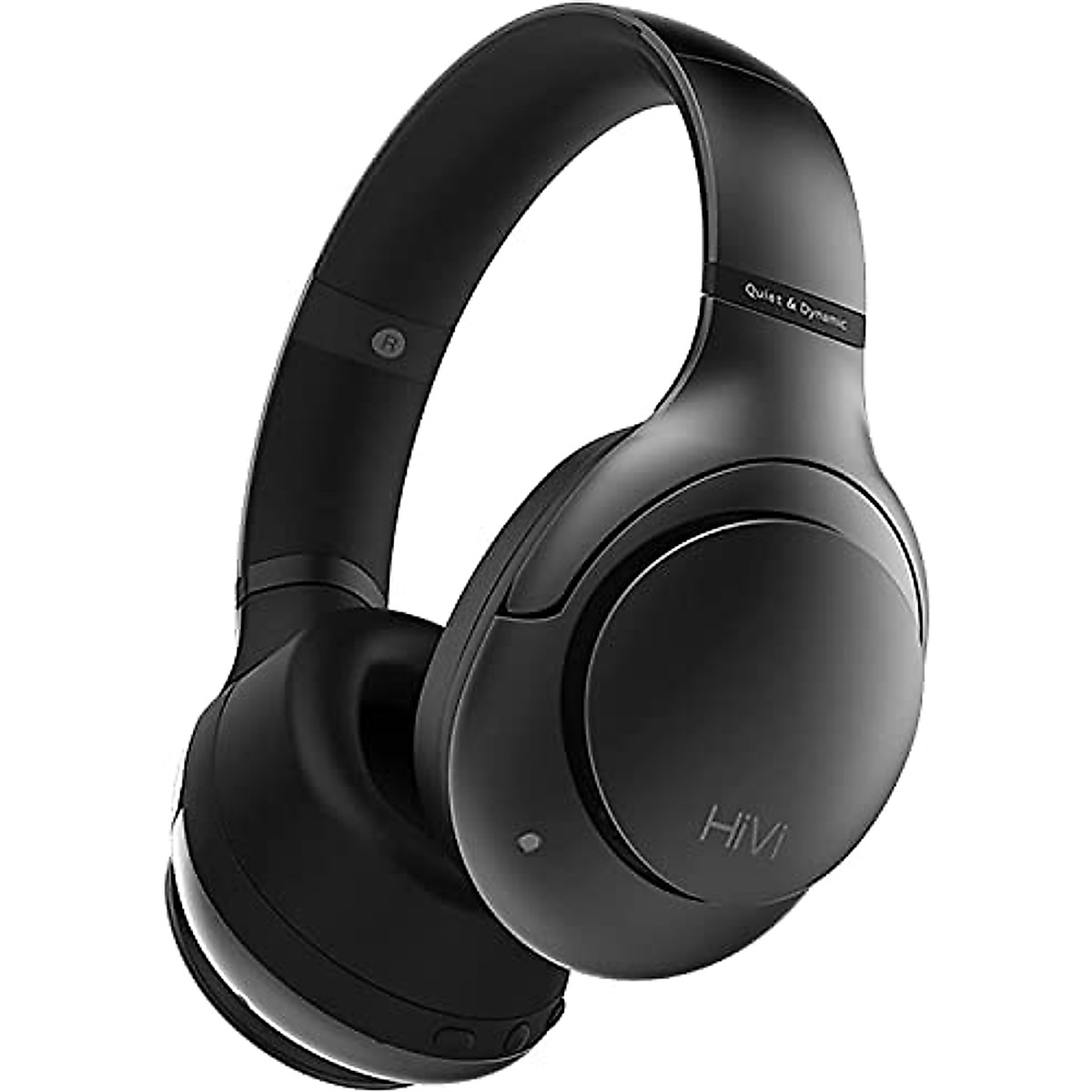 LINGSHU AW85 Noise Cancelling Headphones, Wireless Bluetooth Over The Ear Headphones with Mic,First Headphone Wireless Charging Stand, Black