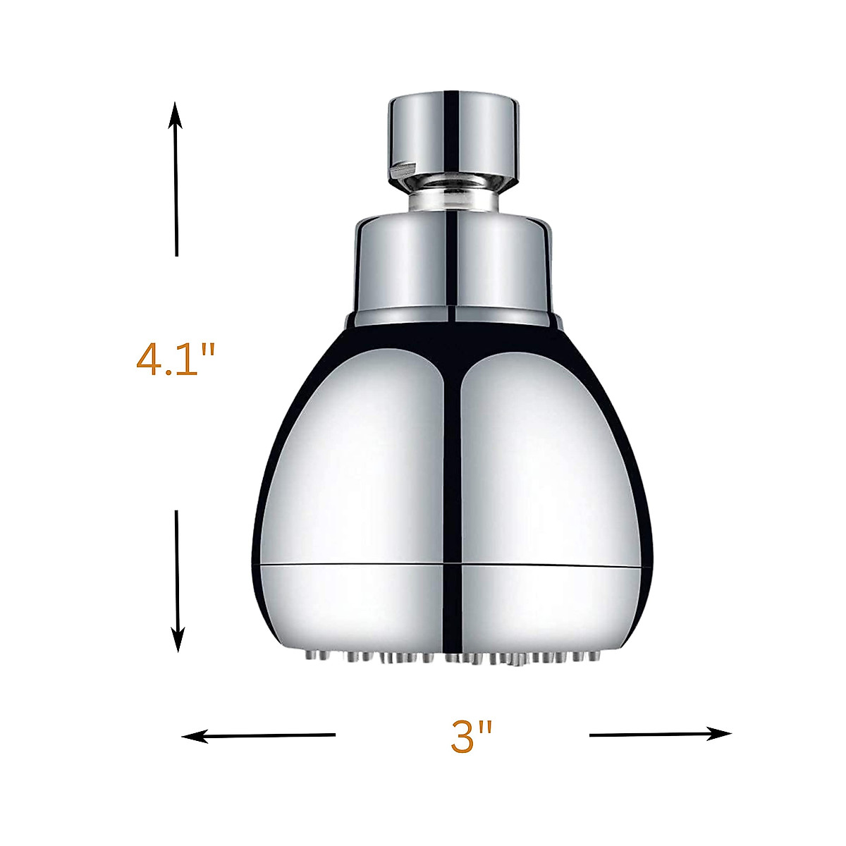 HandyCondo High Pressure Shower Head 3 Inch | Showerhead Is Perfect For Homes With Low Water Pressure | Leakproof Fixed Shower Heads With Angle-Adjustable Swivel Ball [chrome]