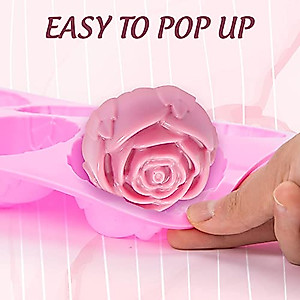 MOTZU 6 Cavity Rose Flower Silicone Ice Cube Candy Chocolate Cake Cookie Cupcake Baking Soap Mould