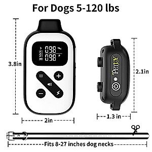 PetJoy Shock Collar for Large Dogs, Bark Collar with Remote and Automatic Mode, Dog Training Collar with Beep, Vibration and Shock, Waterproof Electric Dog Reflective Collars