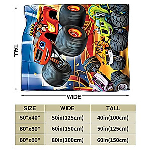 Monster Car Design Blanket Monster Printed Blanket 50x60 Winter Ultra-Soft Micro Warm Bedroom Flannel Throw Blankets Best Birthday…