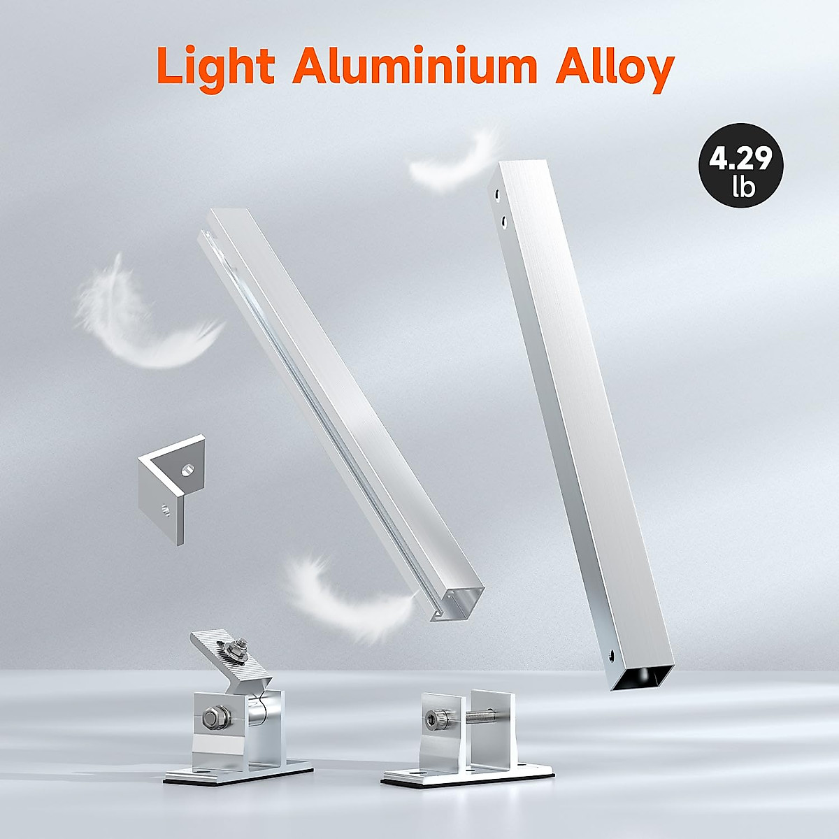 RICH SOLAR Adjustable Solar Panel Tilt Mount Brackets Support up to 300 Watt Solar Panel for Roof, RV, Boat and Any Flat Surface, for on-Grid/Off-Grid Systems