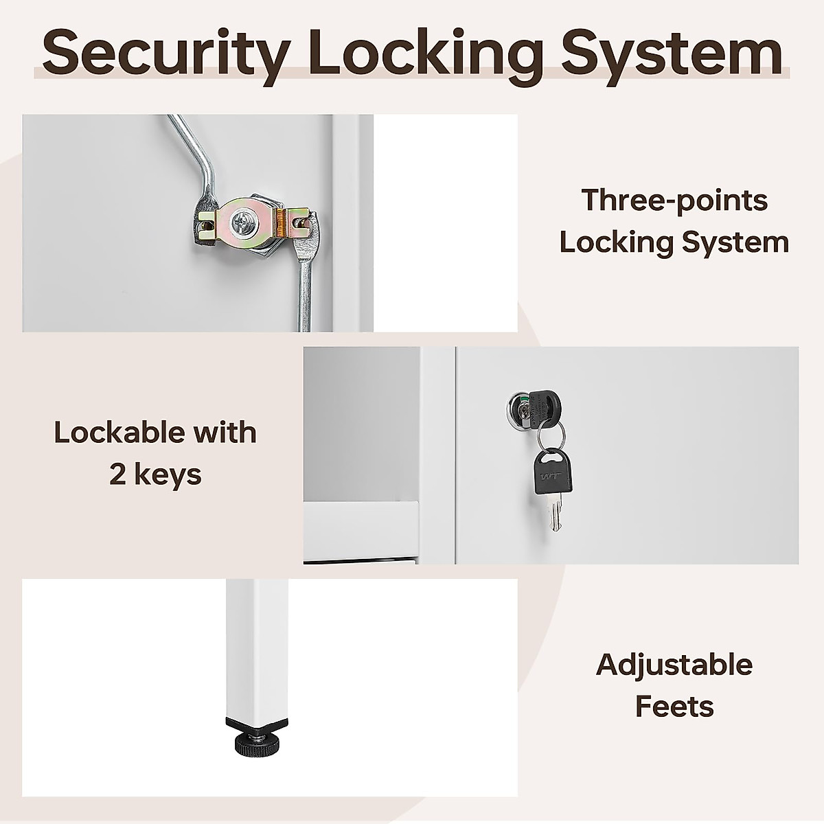 AFAIF Bookshelf with Doors, 71" H Tall Bookcase with Storage Shelves and Lock, Modern Open Shelf Bookcase, White Metal Bookcases with Storage Cabinet for Home Office, Bedroom, Living Room