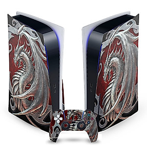 Talisman Silver Art Mix Matte Vinyl Faceplate Sticker Gaming Skin Case Cover Compatible with Sony Playstation 5 PS5 Disc Edition Console & DualSense Controller