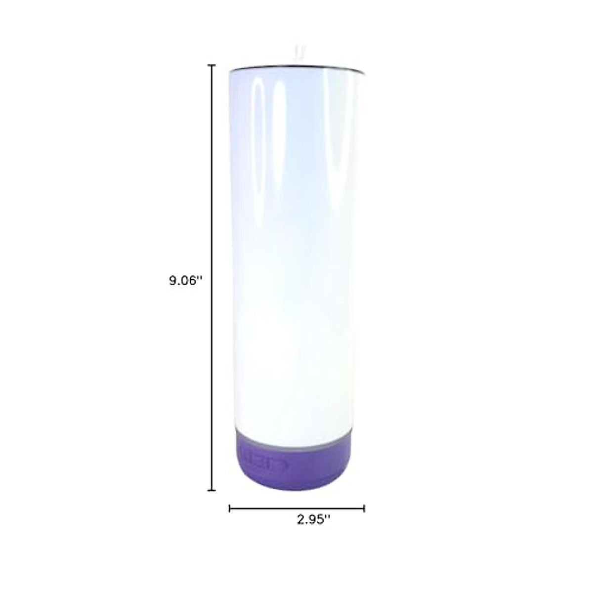 MacTings 20 oz Music Speaker Tumbler, Skinny Straight Music Tumbler with Straw and Lid,Speaker Tumbler Cup with Detachable Bluetooth Base, Stainless Steel Sublimation Music Insulated Tumbler (Purple)