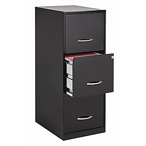 Office Designs Cooper 3 Drawer Letter File Cabinet in Black
