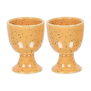 Soft Boiled Egg Holder | Ceramic Egg Cup Set | Ceramic Egg Holder Pottery Housewarming Gift set of 2 (Mustered)