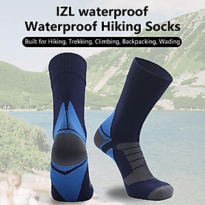 IZL waterproof Waterproof Socks, Womens Socks for Wading Fishing Neoprene Socks for Men Hiking Running Camping Trekking 1 Pair X-Small Navy Blue
