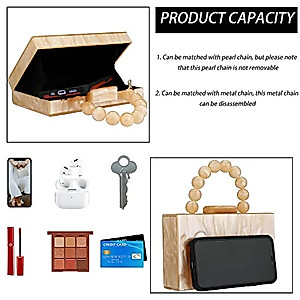 Buric Women Acrylic Clutch Purse Leopard Print Evening Bag Chain Formal Handbag Party Bridal Wedding Clutch Purse for Women (Apricot)