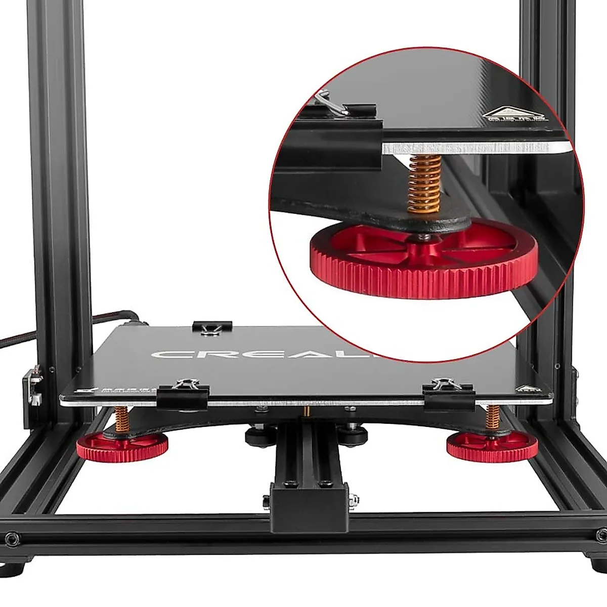 Official Creality Metal Leveling Nuts with 20mm Die Springs and 0.4mm Nozzles, Red Hand Twist Nuts Set for Ender 3/3 Pro/3 V2/3 Max, Ender 5/5 Plus/ 5 Pro, CR 10 Series 3D Printer Bed