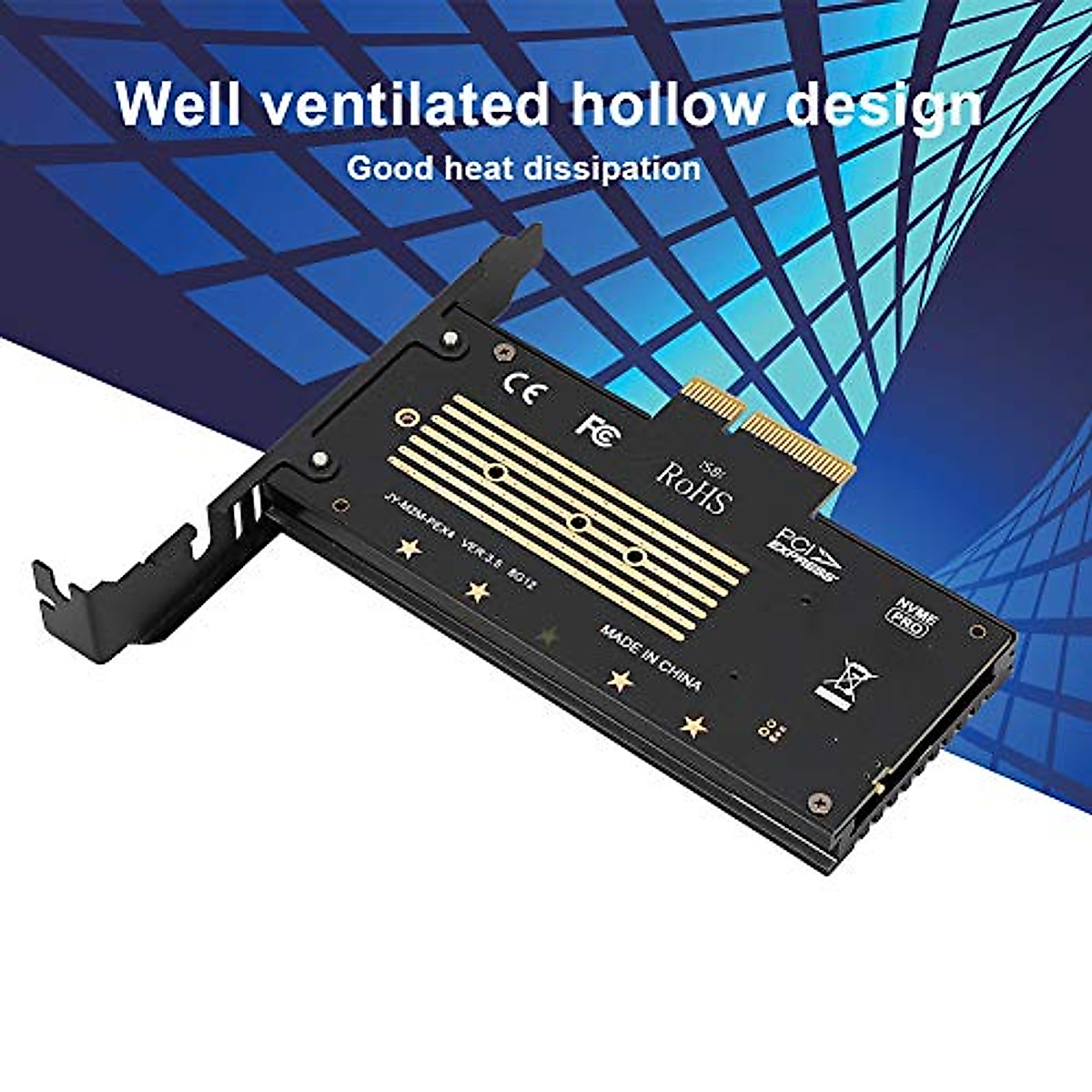 Expansion Card, M.2 for NVME SSD Converter SSD Converter Adapter Good Heat Dissipation for Solid State Drive Transfer