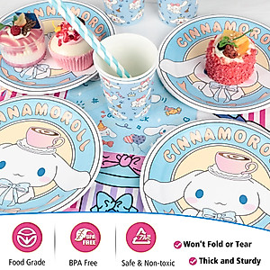 202PCS Cute Birthday Party Supplies, Kawaii Birthday Party Decorations include Banner, Latex Balloons, Backdrop, Cake Topper, Tableware, Plates, Napkins, Temporary Tattoos for Kids Birthday