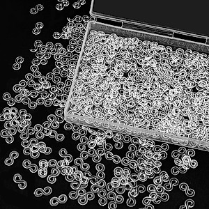 QONCV S Clips, 500 Pieces Boxed, Clear, Loom Rubber Band Clips, Plastic Band Clips, Bracelets DIY Making Refill Kit, Connectors Refills, Loom Bracelets DIY Handicrafts, Exquisite Gadgets.