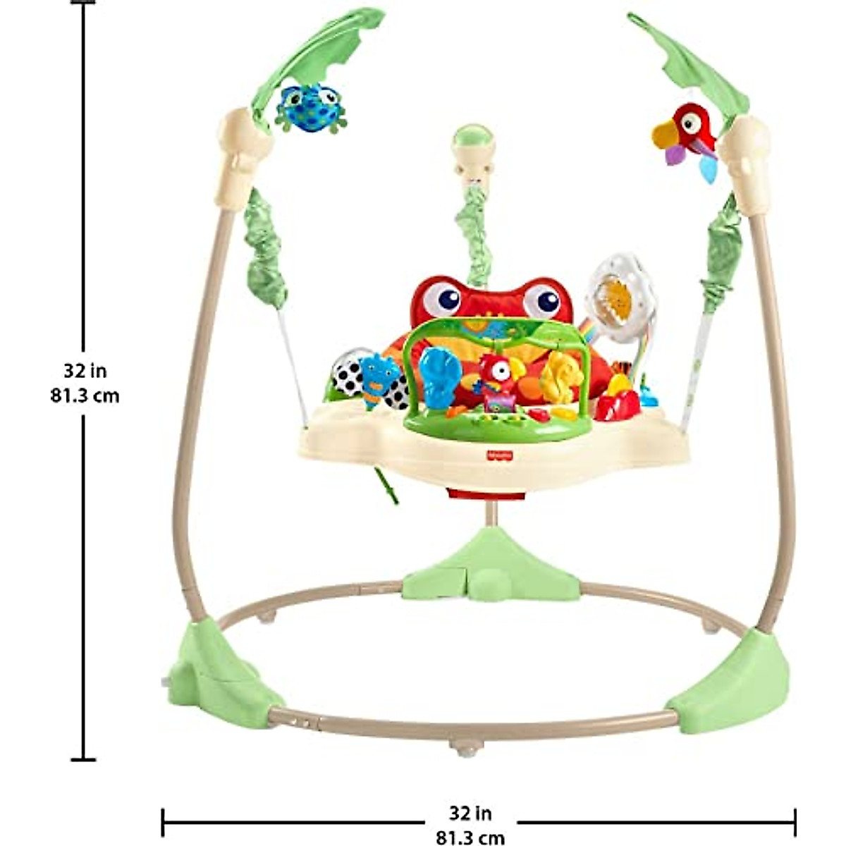 Fisher-Price Baby Bouncer Rainforest Jumperoo Activity Center with Music Lights Sounds and Developmental Toys