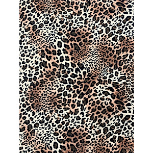 Dana Black Brown Rust Leopard Pattern Polyester Stretch Velvet Fabric for Bows, Top Knots, Head Wraps, Scrunchies, Clothes, Costumes, Crafts