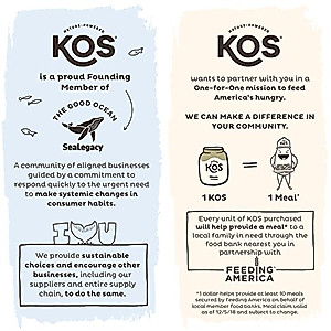 KOS Plant Based Protein Powder, No Erythritol, Blueberry Muffin - Organic Pea Protein Blend, Superfood with Spirulina & Immune Support Blend - Dairy Free, Meal Replacement for Women & Men, 15 Servings