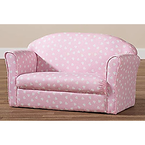 Baxton Studio Sofas, Pink/White Heart Print