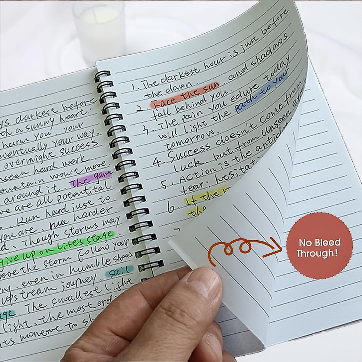 DENSET Spiral Notebooks College Ruled, Lined For Memo Diary Journal, Wirebound Notepads 100 Pages (50 Sheets), 8.4 inches x 5.7 inches , 2 Pcs