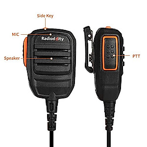 Radioddity RS22 Remote Speaker Mic with Clear Sound, Compatible with Baofeng UV-5R UV-5RX3 BF-888S BF-F8HP H-777 Radioddity GM-30 GA-2S GA-510 TYT Kenwood Two Way Radio Walkie Talkie (Single PTT)