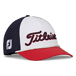 Titleist Men's Standard Tour Rope Golf Hat, Navy/Red/White, One Size