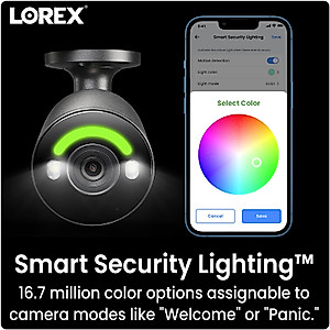 Lorex 4K 8MP Deterrence Bullet AI PoE IP Wired Add-On Metal Indoor/Outdoor Camera - Smart Security Lighting, Color Night Vision, Smart Motion Detection Plus, Two-Way Audio, IP67 Weatherproof Rated