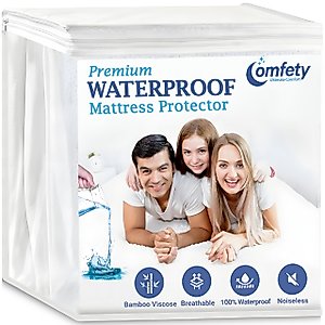 100% Waterproof Mattress Protector California King - Luxury Soft Bamboo Viscose Mattress Protector - Ultra Leak-Proof Mattress Cover - Hypoallergenic, Breathable, Crinkle Free Noiseless Mattress Cover