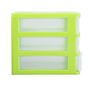 Plastic Non-toxic Drawer Storage Box, Drawer Storage Organizer, Convenient for Bedroom,(3 layers of green)