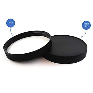 RJE International Amber Plastic Jars 16 ounce with Black Lids (4-Pack) Refillable Empty Storage Containers with Lids for Cream, Lotions, Beauty Products, Kitchen, Arts, Crafts Supplies