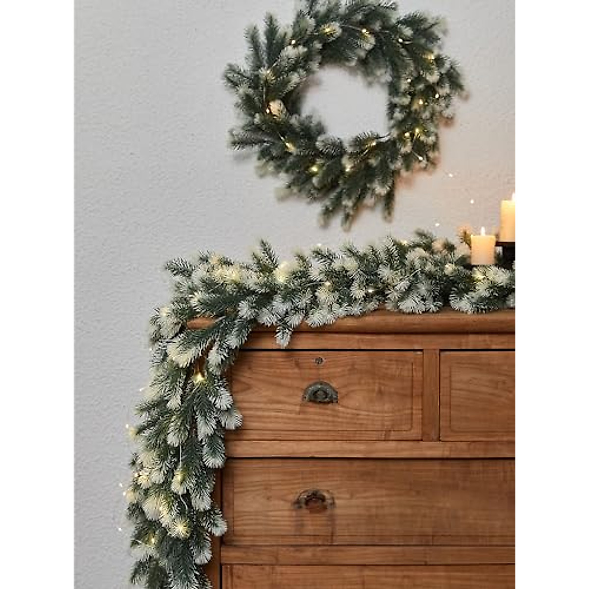 6FT PARTY JOY Seasonal Artificial Christmas Garland Pine Needle Greenery Garland Holiday Outdoor Winter Decor