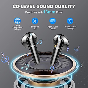 Wireless Earbuds, Bluetooth 5.3 Headphones with 4 Mic, 2023 Bluetooth Earbuds in Ear Mini ENC Noise Cancelling Earbuds 40H Deep Bass Wireless Earphones, USB-C, IP7 Waterproof Ear Buds for Android iOS