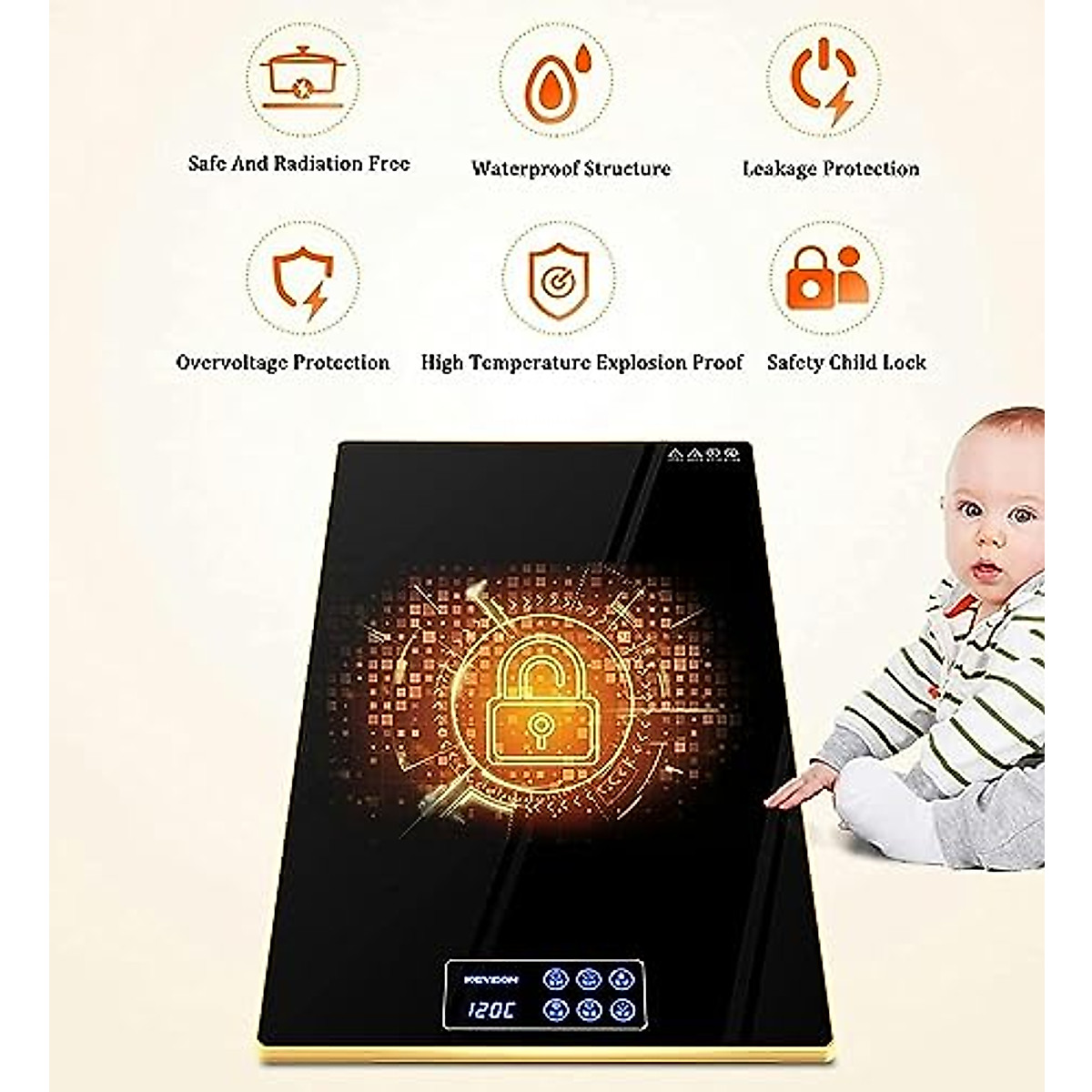 Buffet Warming Tray Hot Plate with Adjustable Temperature Control, Party Chafing Dish, Electric Food Warmer for Kitchen, Dining Room (Black 24x16inch)