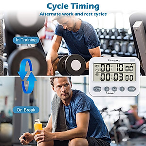 Dual Digital Timer, Kitchen Timer for Cooking Countdown Timers Pomodoro Timer with Magnetic - AAA Batteries Included