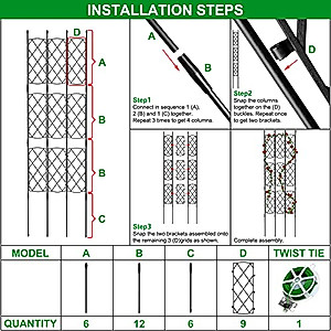MYard Upgraded Garden Trellis for Climbing Plants, 64"x18" Plant Frame for Potted Plants with Twist Tie, Plant Support Screen Trellis for Flowers Vine Vegetable Indoor Outdoor