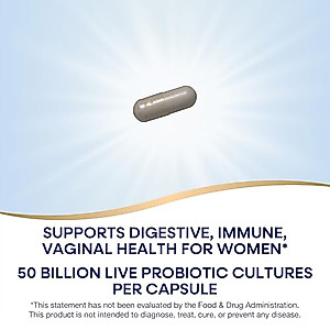 Nature's Way Women's Extra Strength** Fortify Probiotic, 50 Billion Live Cultures, Supports Digestive, Vaginal, & Immune Health*, Plant-Based Prebiotic Fiber, Non-GMO, 30 Capsules (Packaging May Vary)