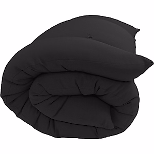 D&D Futon Furniture Full Size Black Traditional Japanese Floor Futon Mattresses 80 x 54 x 3, Foldable Cotton Cushion Mats, Yoga, Meditation