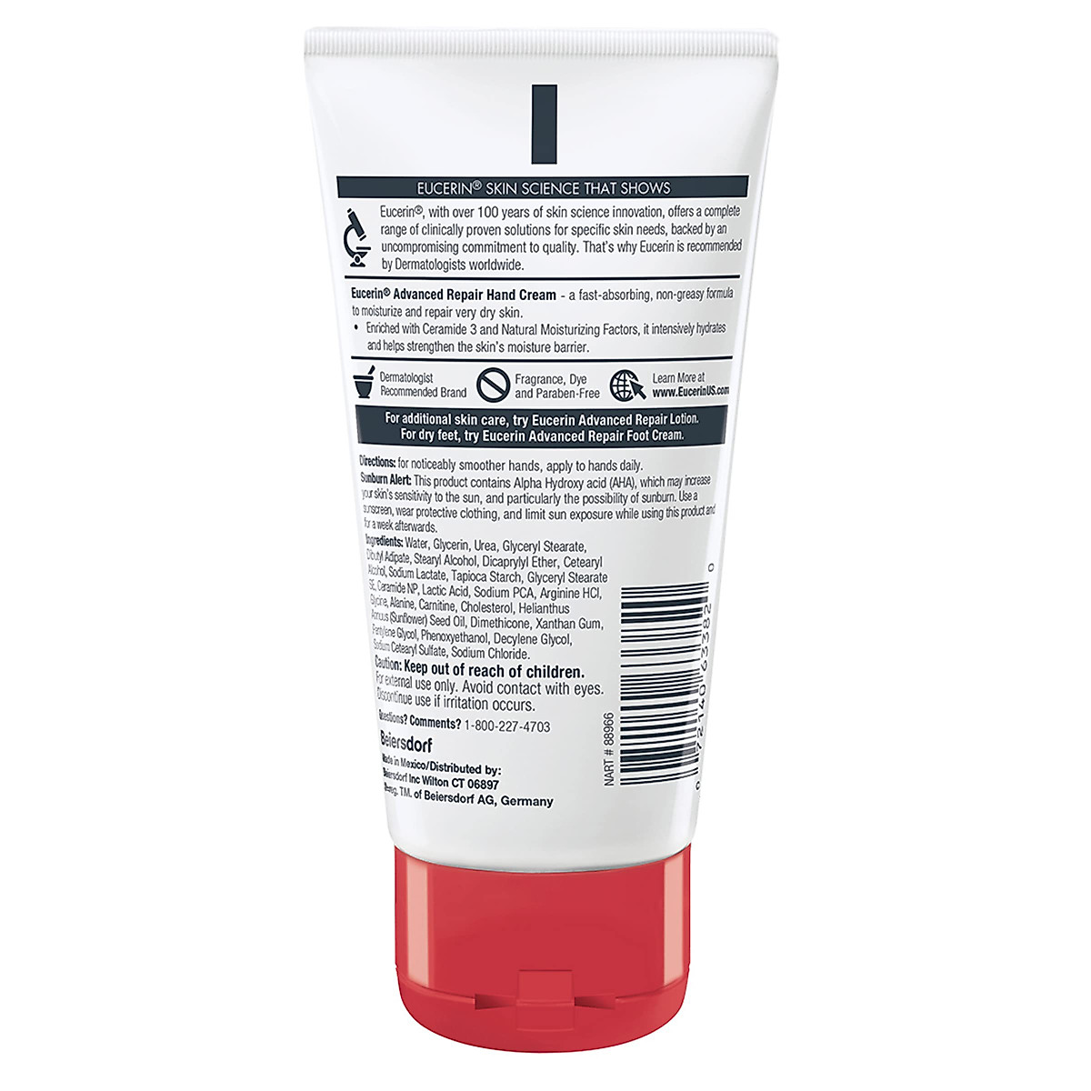 Eucerin Advanced Repair Hand Cream - Fragrance Free, Hand Lotion for Very Dry Skin - 2.7 Ounce (Pack of 3)