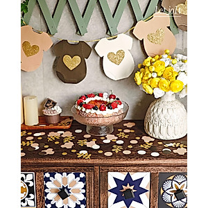 Brown Baby Shower Paper Garland Short-Sleeve Bodysuits Clothesline Garland Gender Reveal Birthday Banner Baby Outfit Paper Decorations 9 pcs