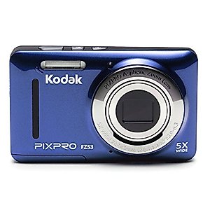 Kodak FZ53-BL Point and Shoot Digital Camera with 2.7" LCD, Blue (Renewed)